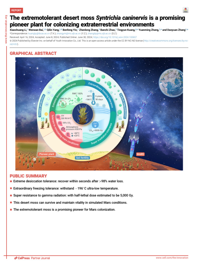 The Extremotolerant Desert Moss em Syntrichia Can | PDF | Soil | Plants