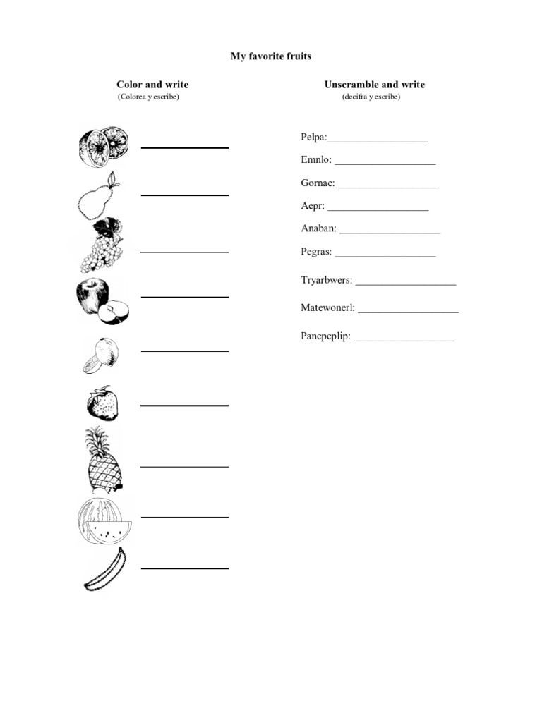 My Favorite Fruits | PDF