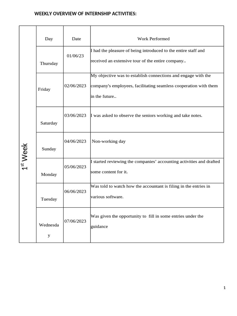 Internship Activity Report: June 2023 | PDF