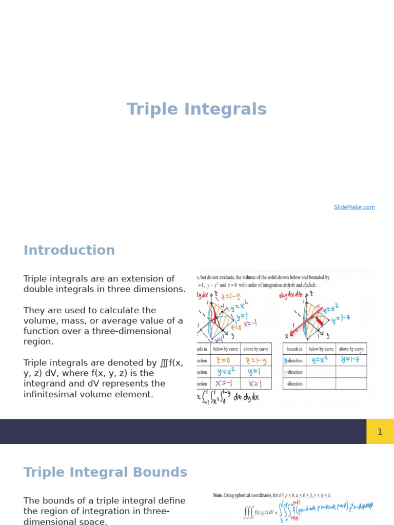 Triple Integrals | PDF | Integral | Mathematical Objects