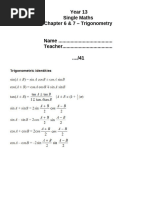 A Level Pure Unit 6 Trigonometry Ms Pdf Trigonometry