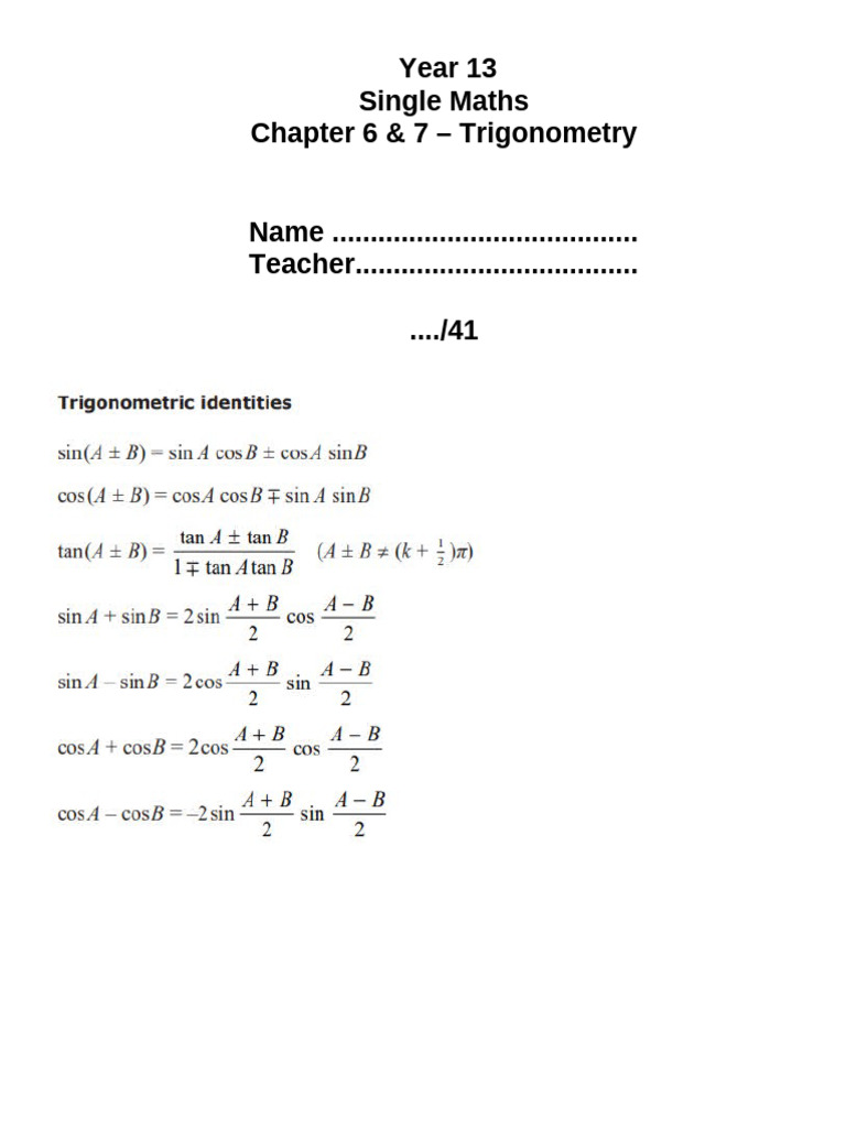 Trigometry MS | PDF | Trigonometry | Mathematical Analysis