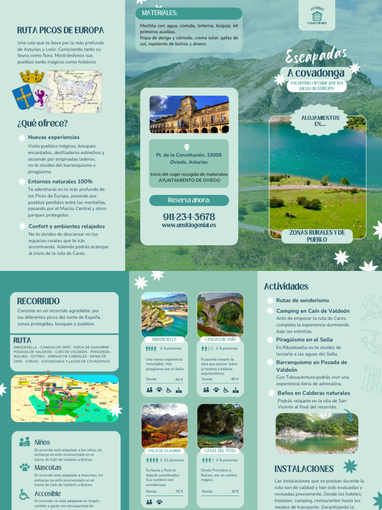 Folleto Tríptico RUTA PICOS DE EUROPA clases | PDF