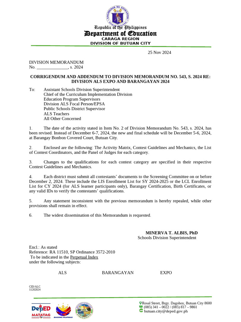 ALS Expo Barangayan Mechanics Guidelines | PDF | Rhythm | Syntax