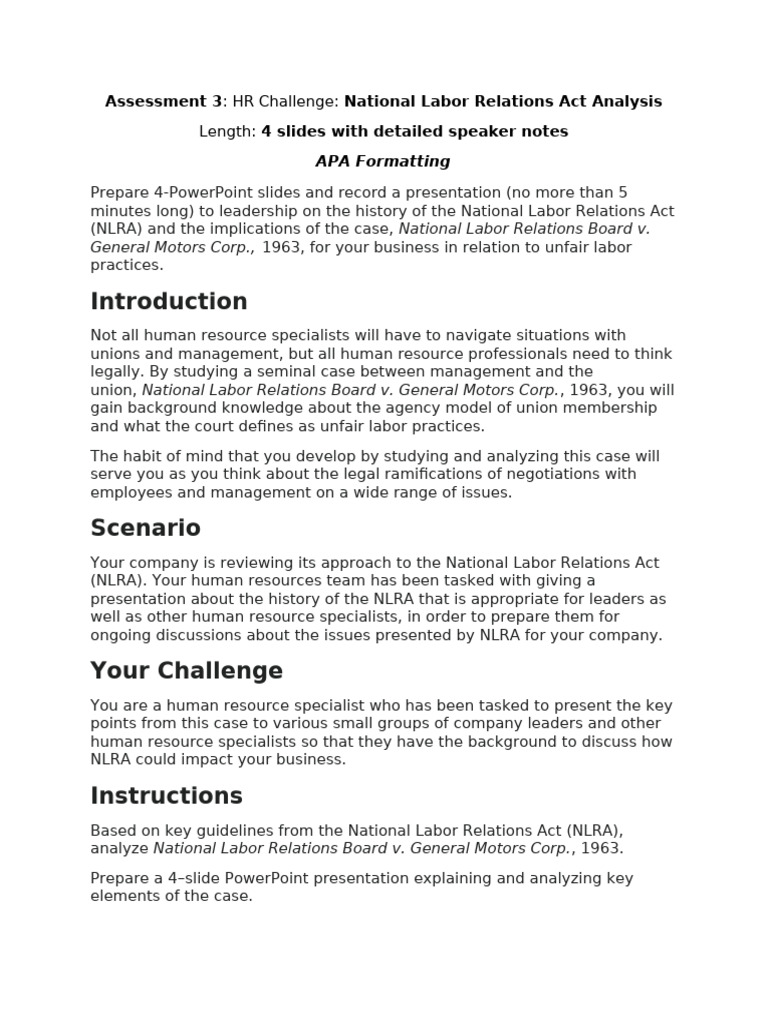 National Labor Relations Act Analysis | PDF | Human Resources ...
