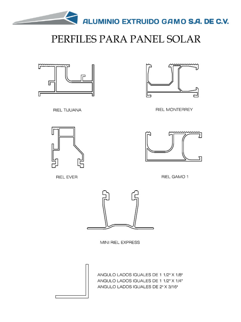 Catalogo Perfiles Panel Solar | PDF
