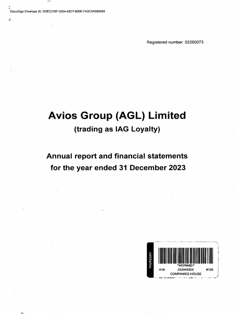 IAG Avios Financial Statements | PDF