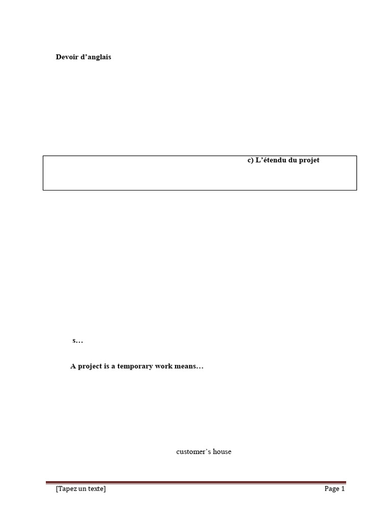 Devoir Anglais M1 Gestion Projets session normale 2024 | PDF | Business