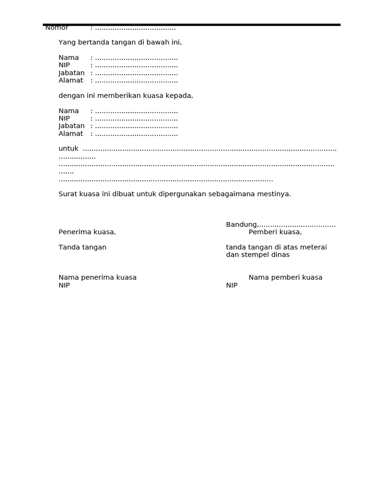 Surat Kuasa Resmi | PDF