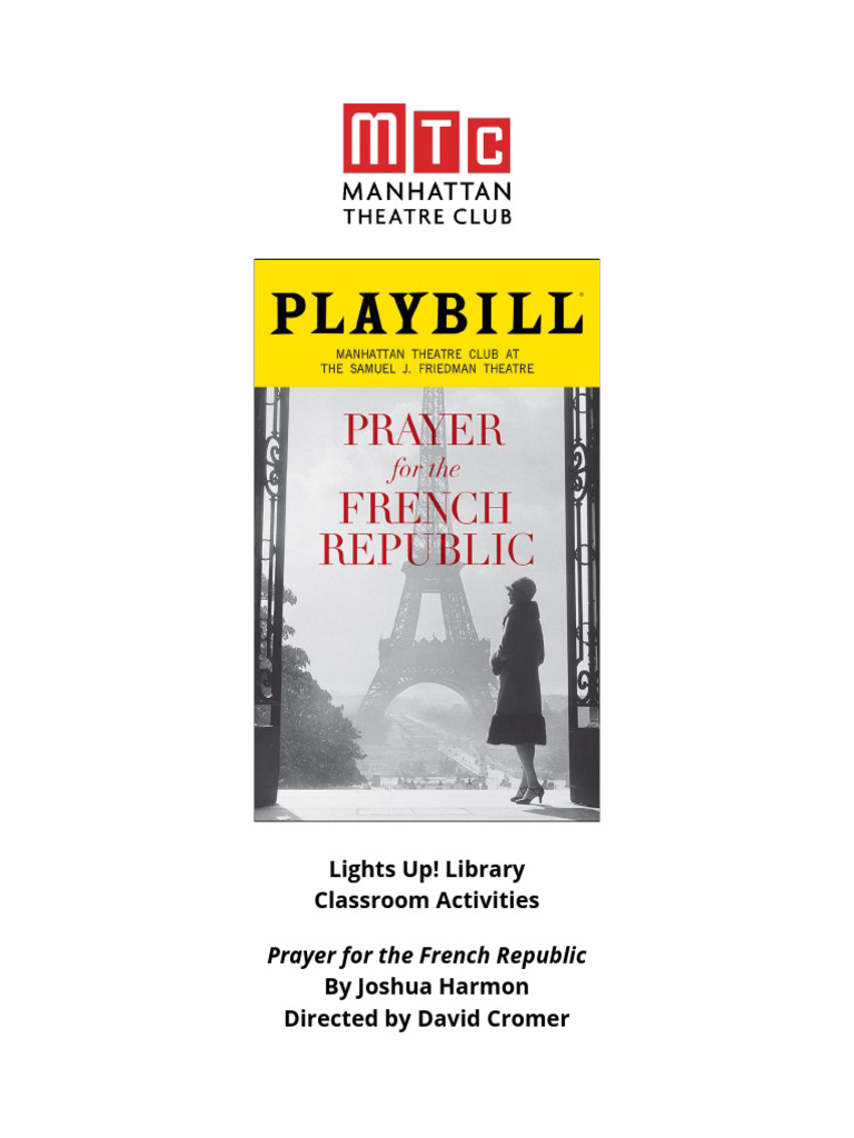 Prayer For The French Republic Lights Up Library Classroom Activities | PDF