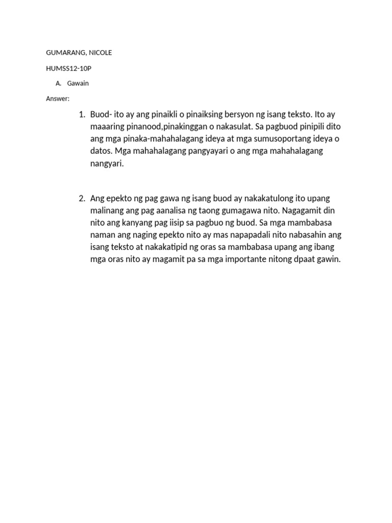gumarang 10p pagsulat | PDF