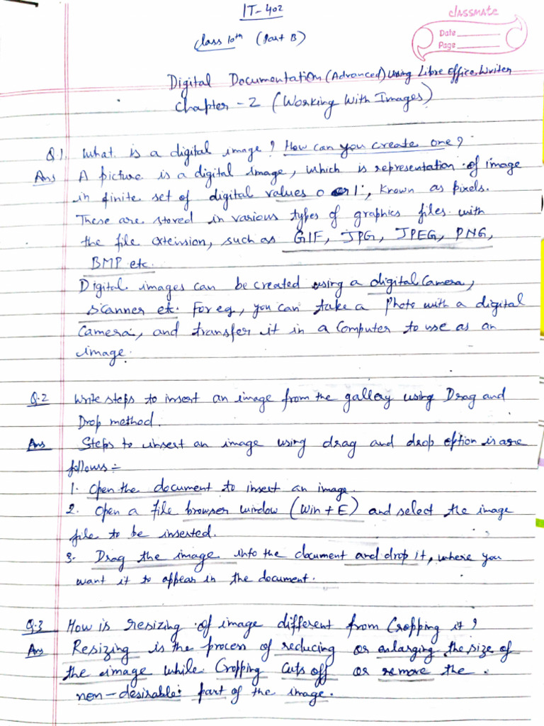 class 10 Digital Documentation Ques Ans (Ch-2) | PDF