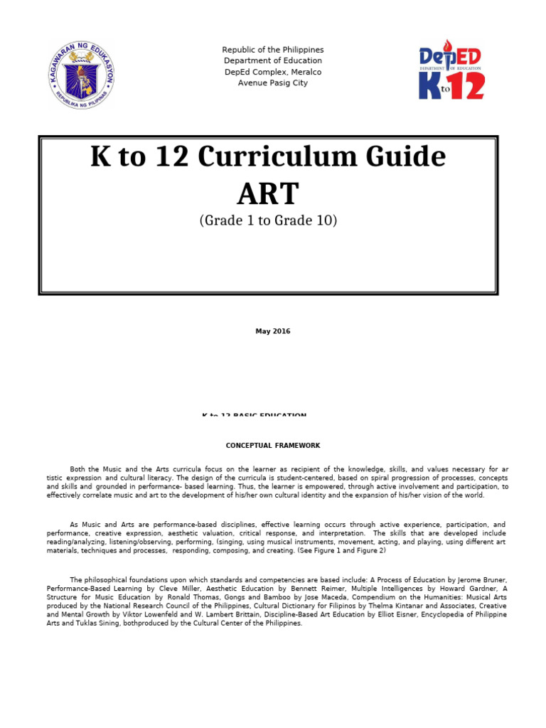 Arts CG | PDF | Learning | Curriculum