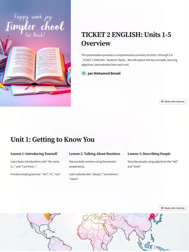 TICKET 2 ENGLISH Units 1 5 Overview | PDF | Grammatical Tense | Linguistics