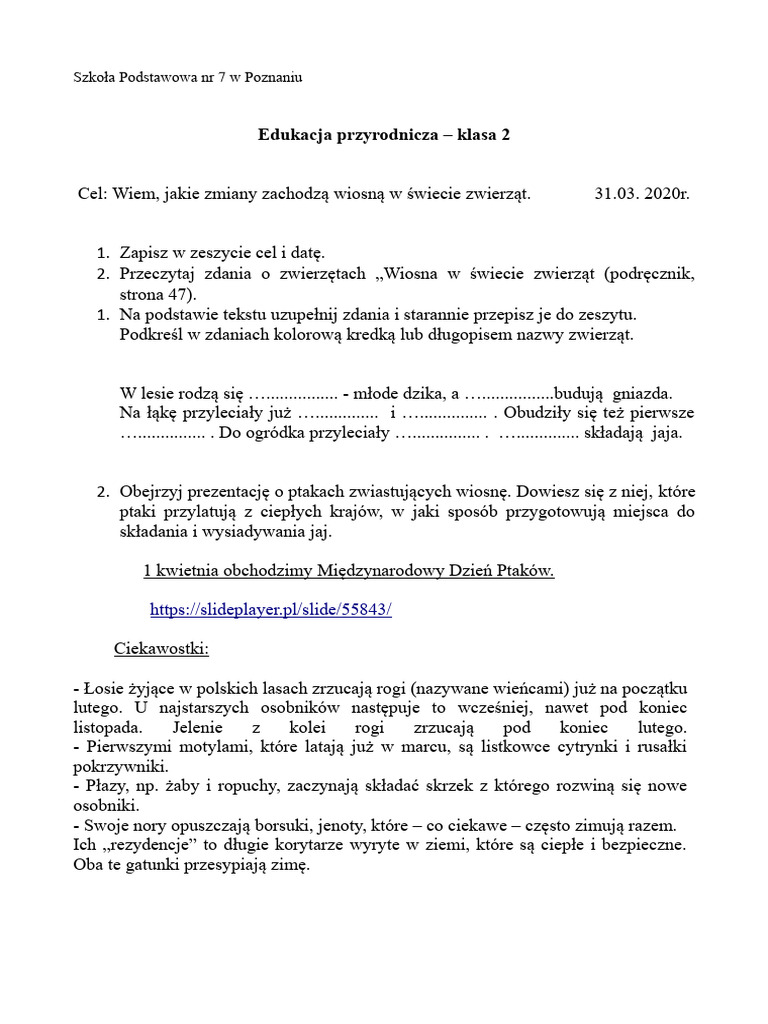 kl2 20 03 31 Przyroda | PDF
