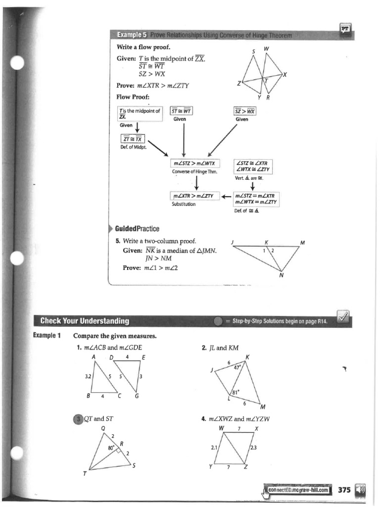 Inequalities in Two Triangles Homework | PDF