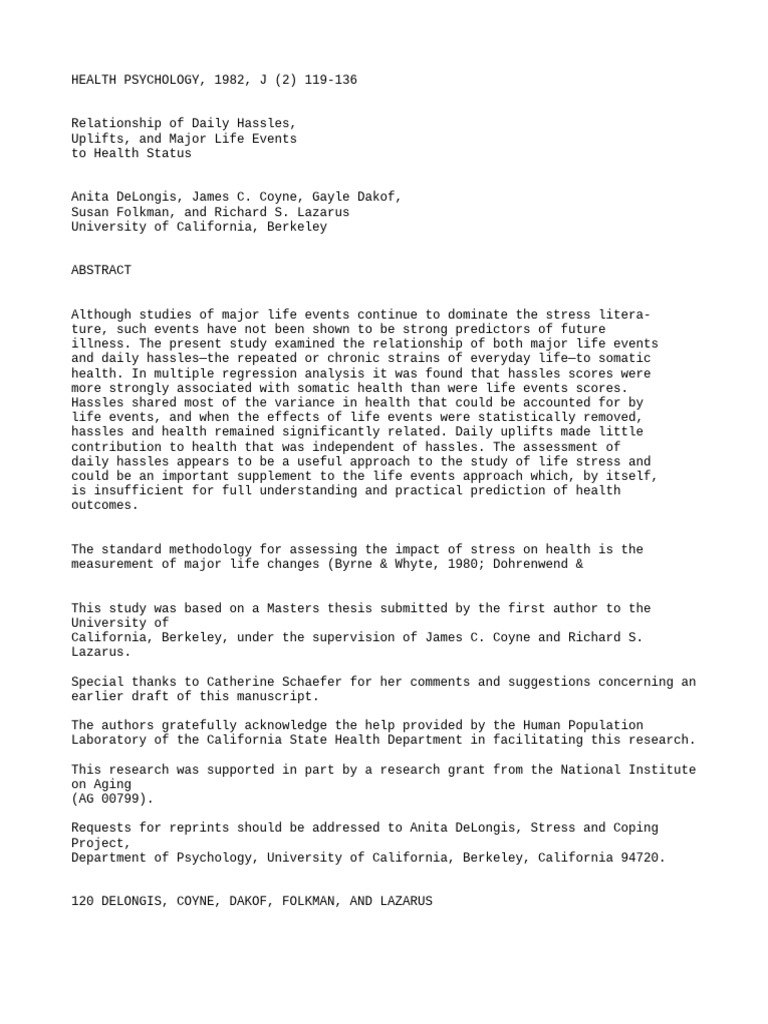 Richard S. Lazarus (Stress & Adaptation) | PDF | Stress (Biology) | Psychological Concepts