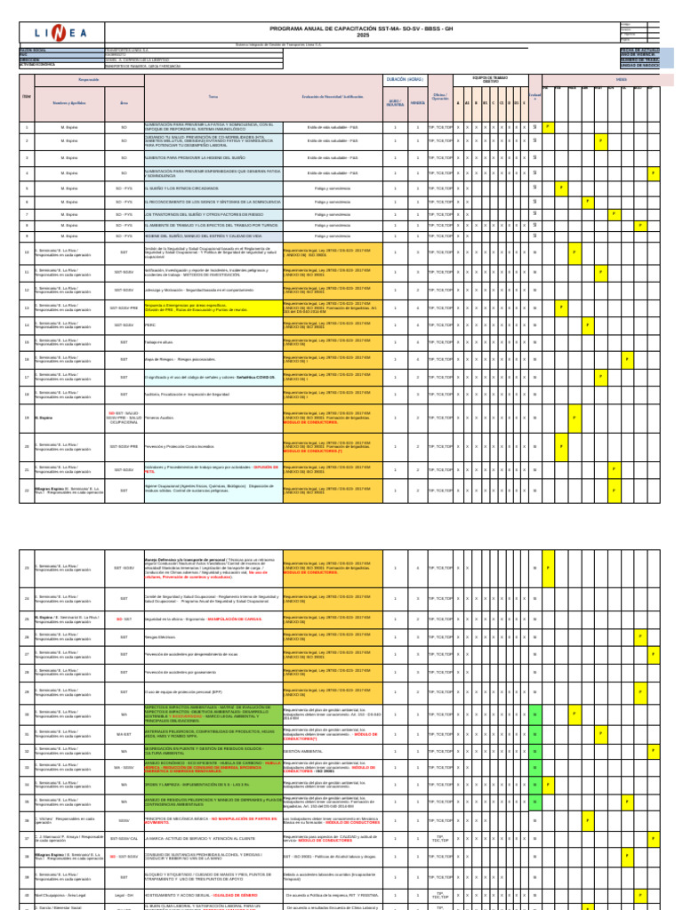 PROGRAMA ANUAL DE CAPAC ST- MA-SO-SV BBSS- 2025 REV.02 | PDF ...
