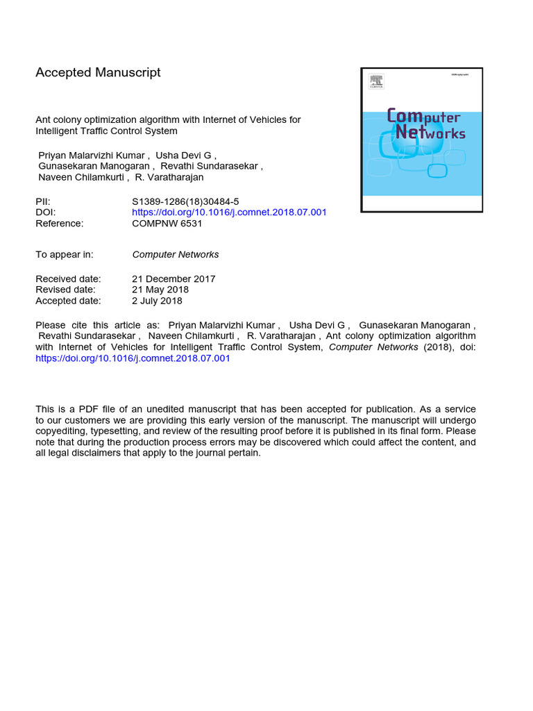 Ant Colony Optimization Algorithm Pdf Internet Of Things Routing 5968