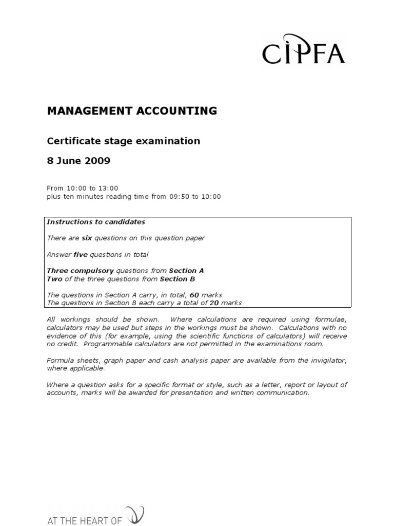 Ma Question Paper | PDF | Management Accounting | Inventory