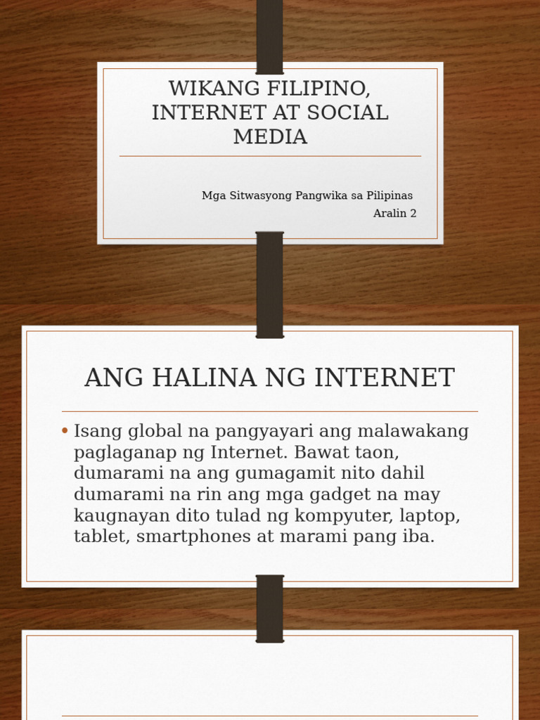 Wikang Filipino Internet at Social Media | PDF