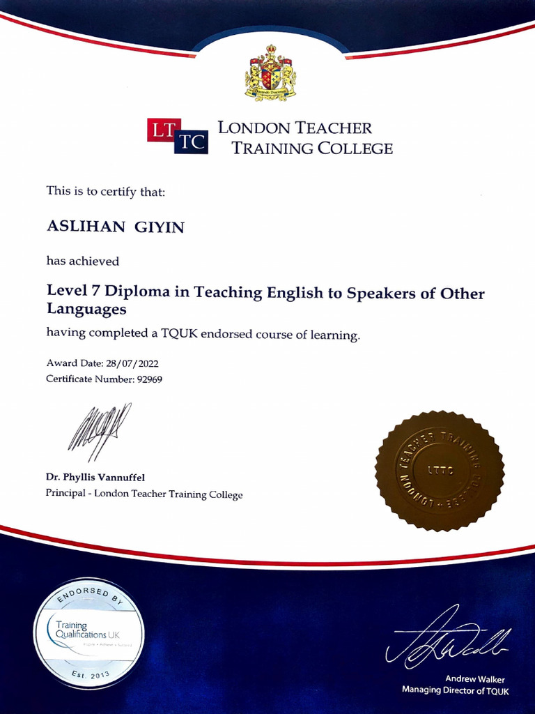 Level 7 Diploma in TESOL 1688877818 | PDF | English As A Second Or ...