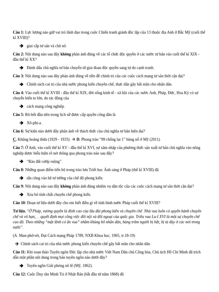 Ôn Tập GK1 Sử | PDF