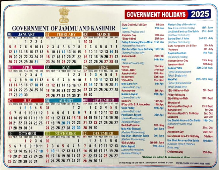 Ranbir Press Calendar English New Year 2025 | PDF | Indian Religions ...