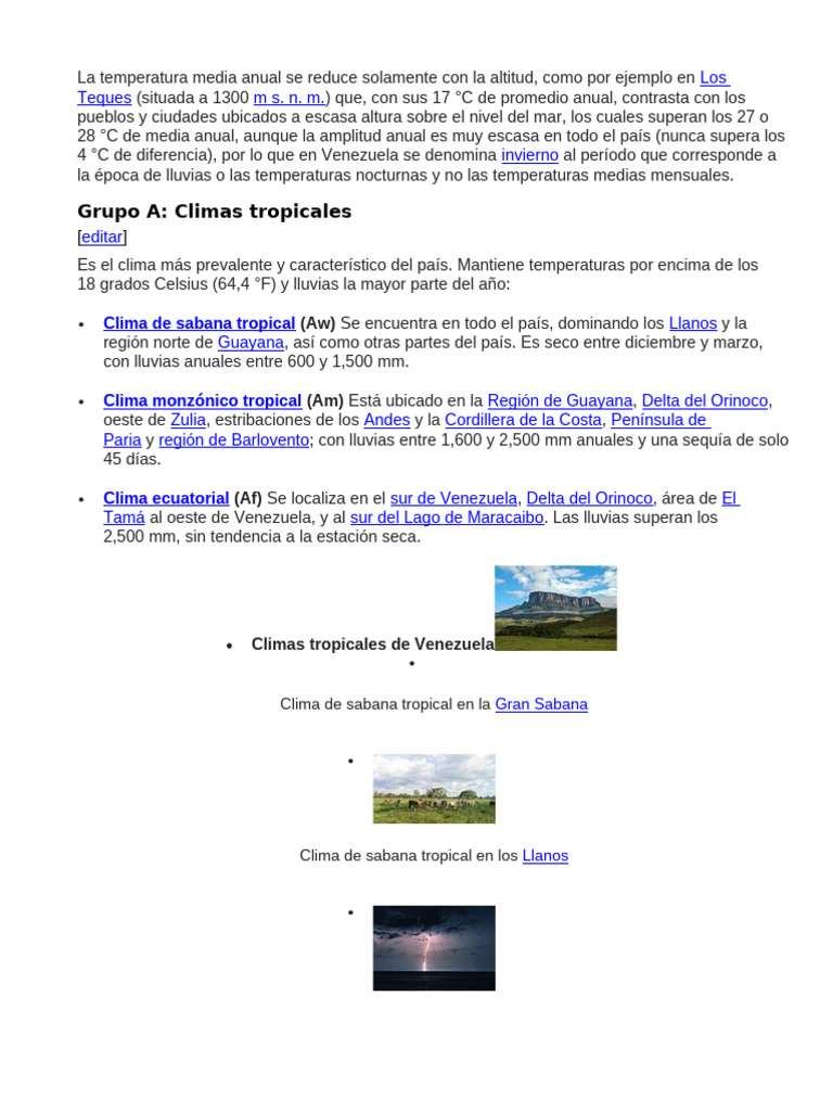 Climas de Venezuela: Tipos y Características | PDF | Clima | Clima templado