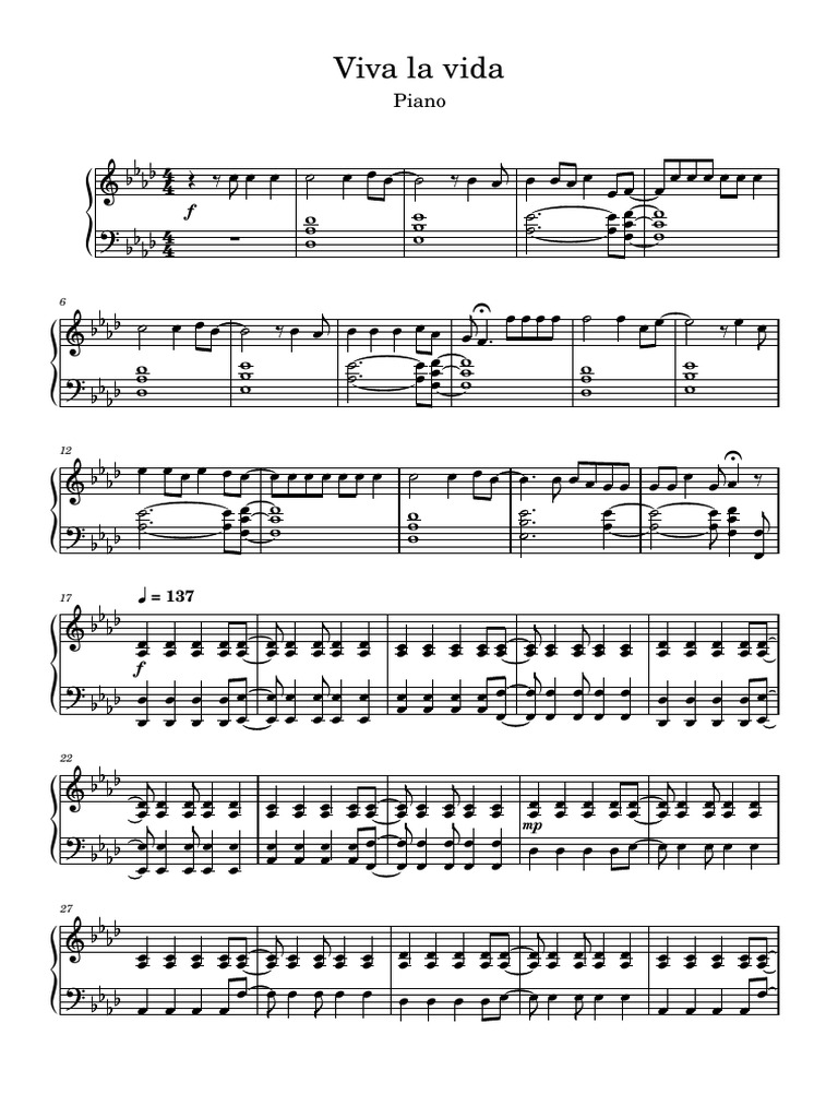 Andy Morris Viva La Vida On Piano