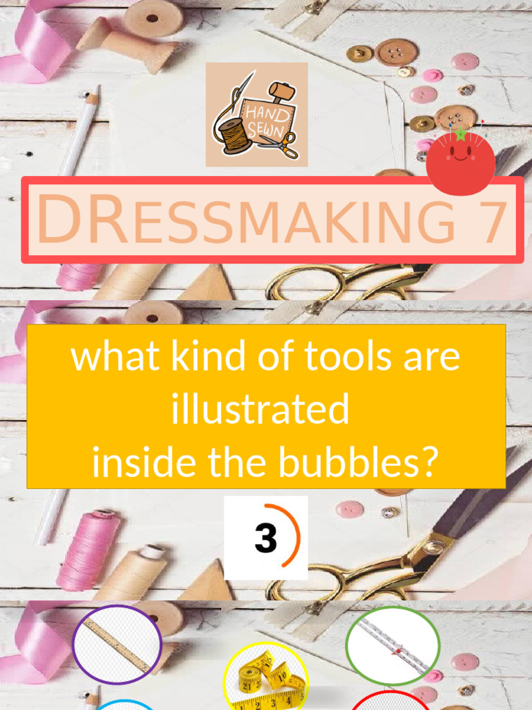 PPT1 Dressmaking (Tools) | PDF | Sewing | Scissors