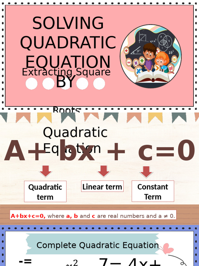Quadratic Equations for Students | PDF | Equations | Quadratic Equation
