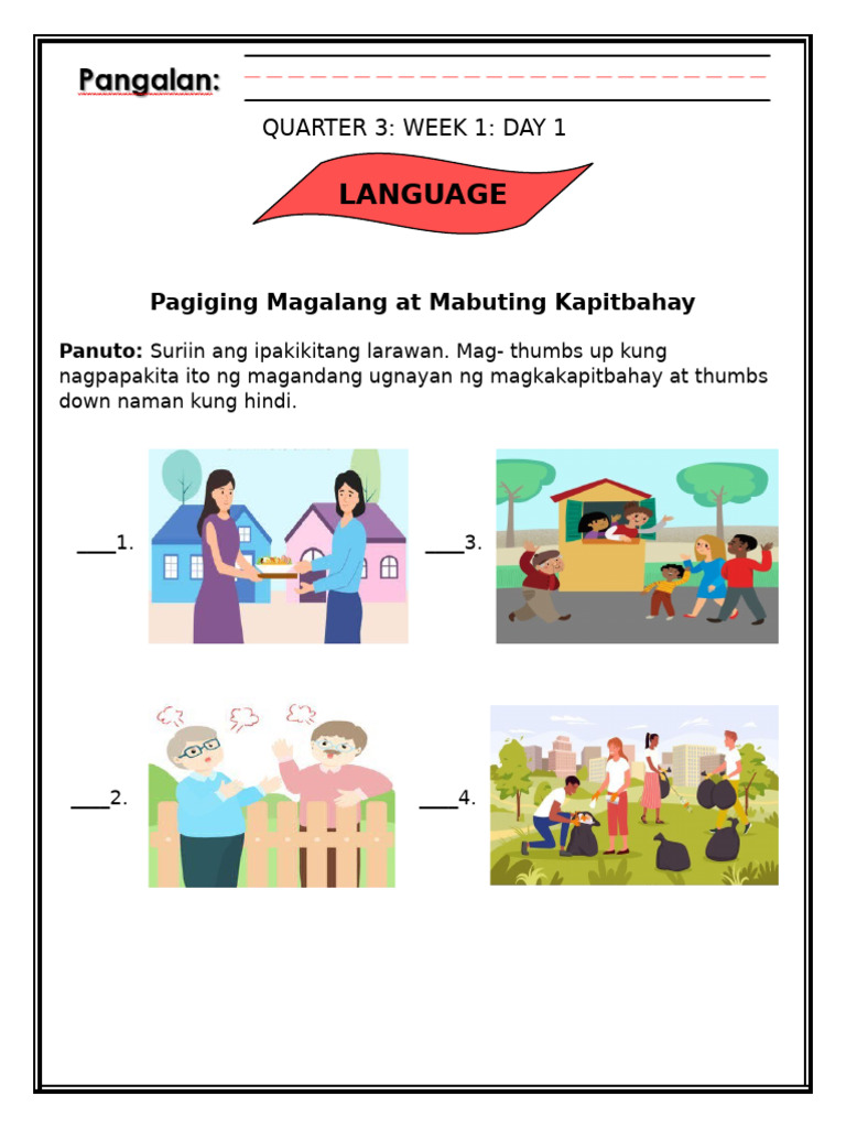 Worksheet Language1 Q3 Week1 | PDF