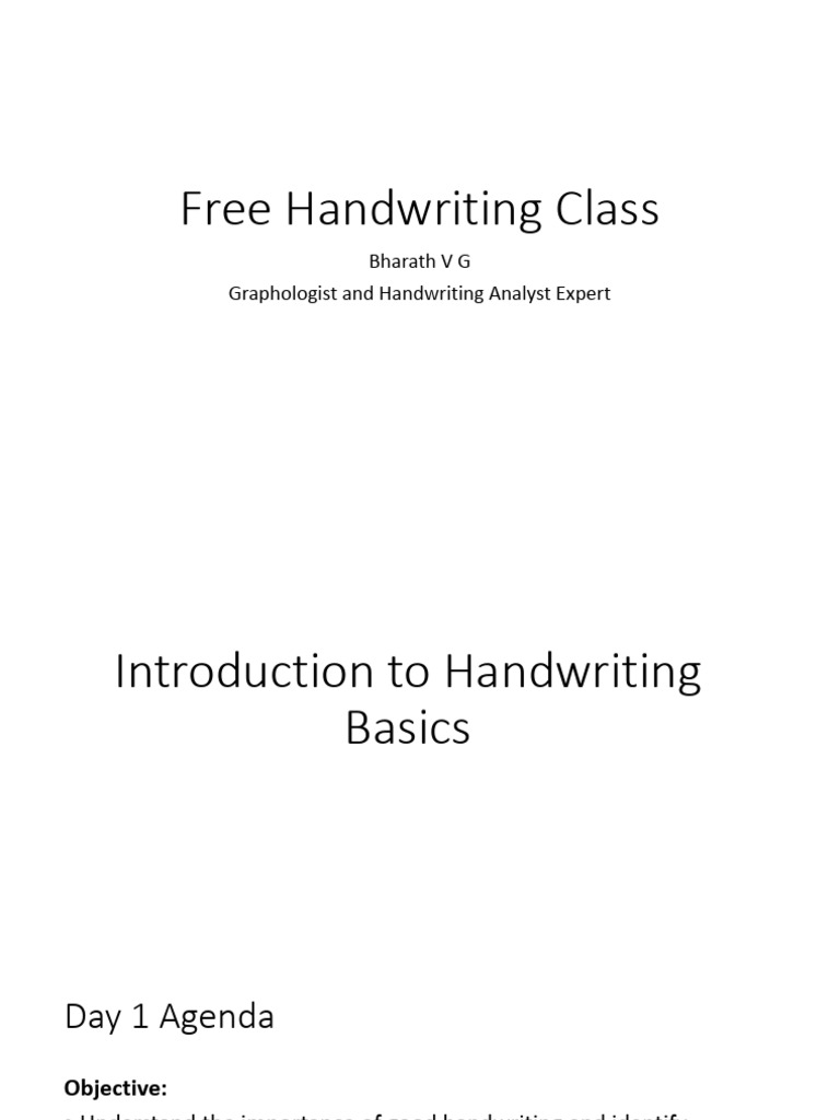 Free Handwriting Class - Class 1 | PDF | Psychological Concepts ...