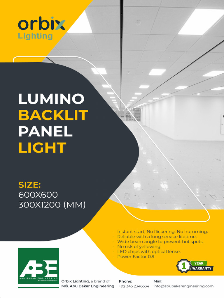 LUMINO LED Panel Light Specifications | PDF