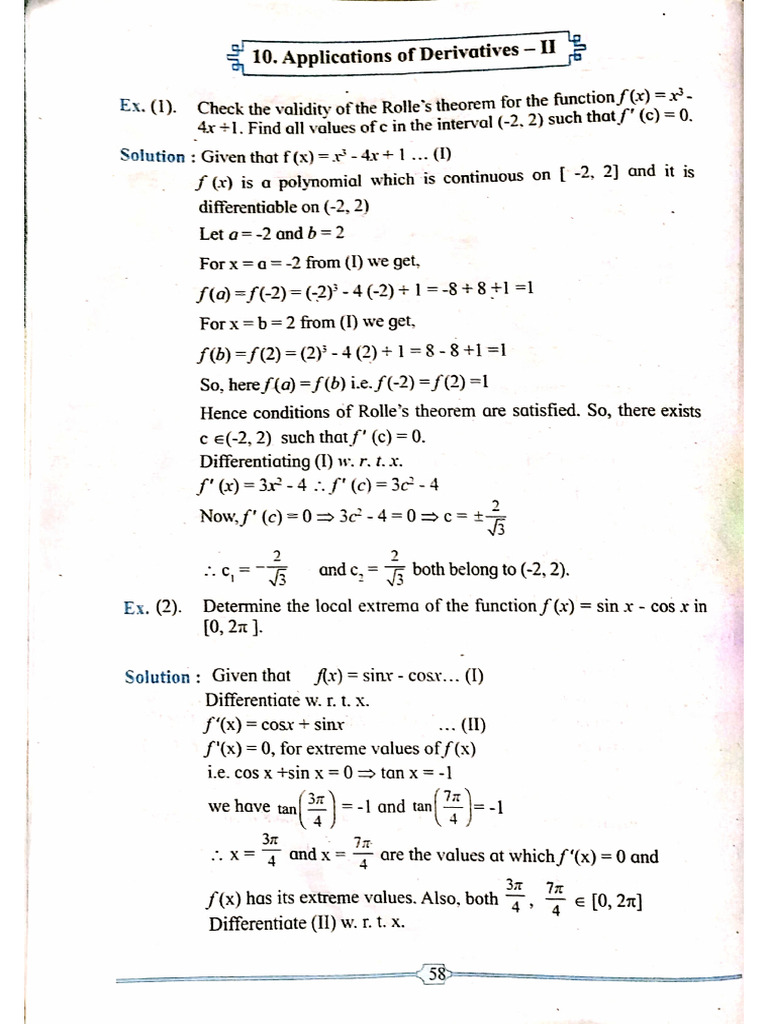 Mathematics Applications of Derivative - 2 Practical | PDF