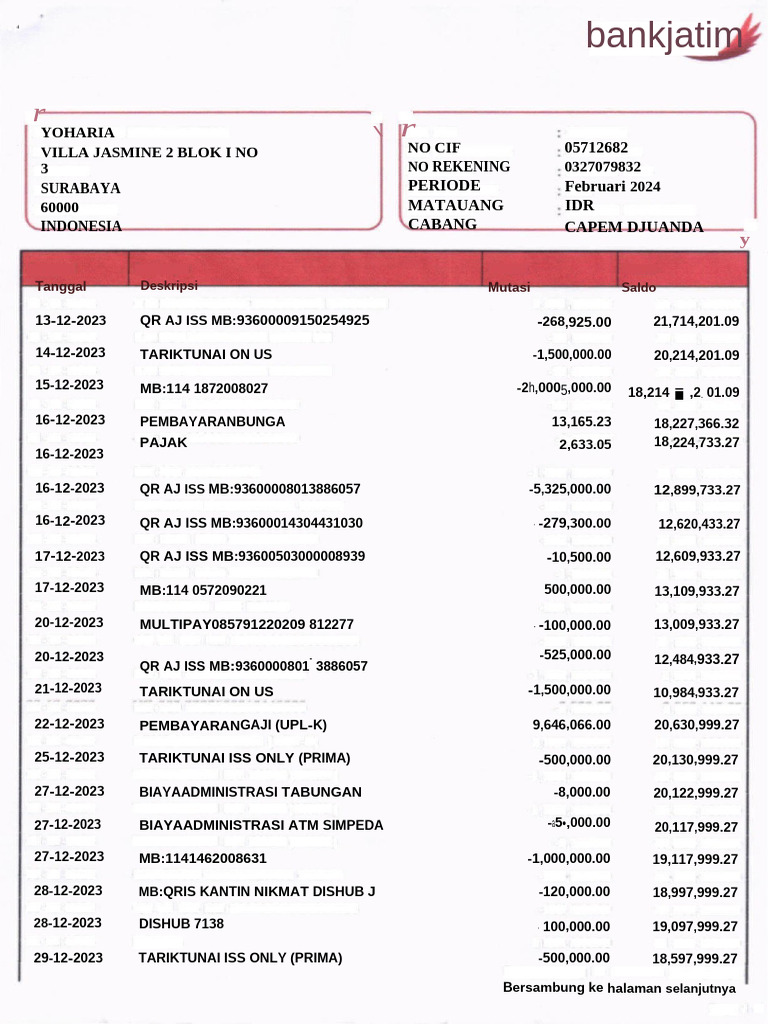 REK Koran Bank Jatim_JUN JUL AUG | PDF