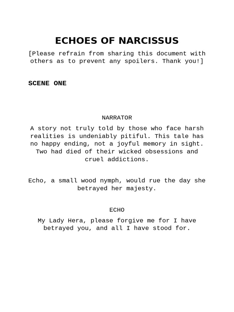Echoes of Narcissus Draft 2 | PDF