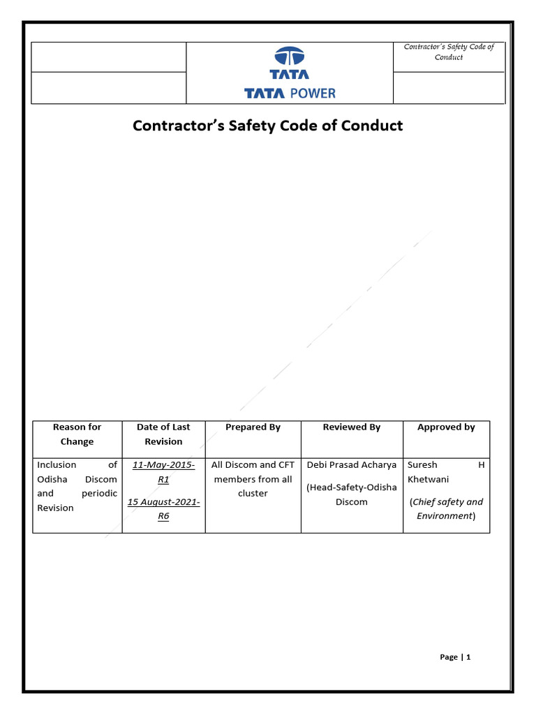 Contractor Safety Code of Conduct | PDF | Employee Retention | Risk