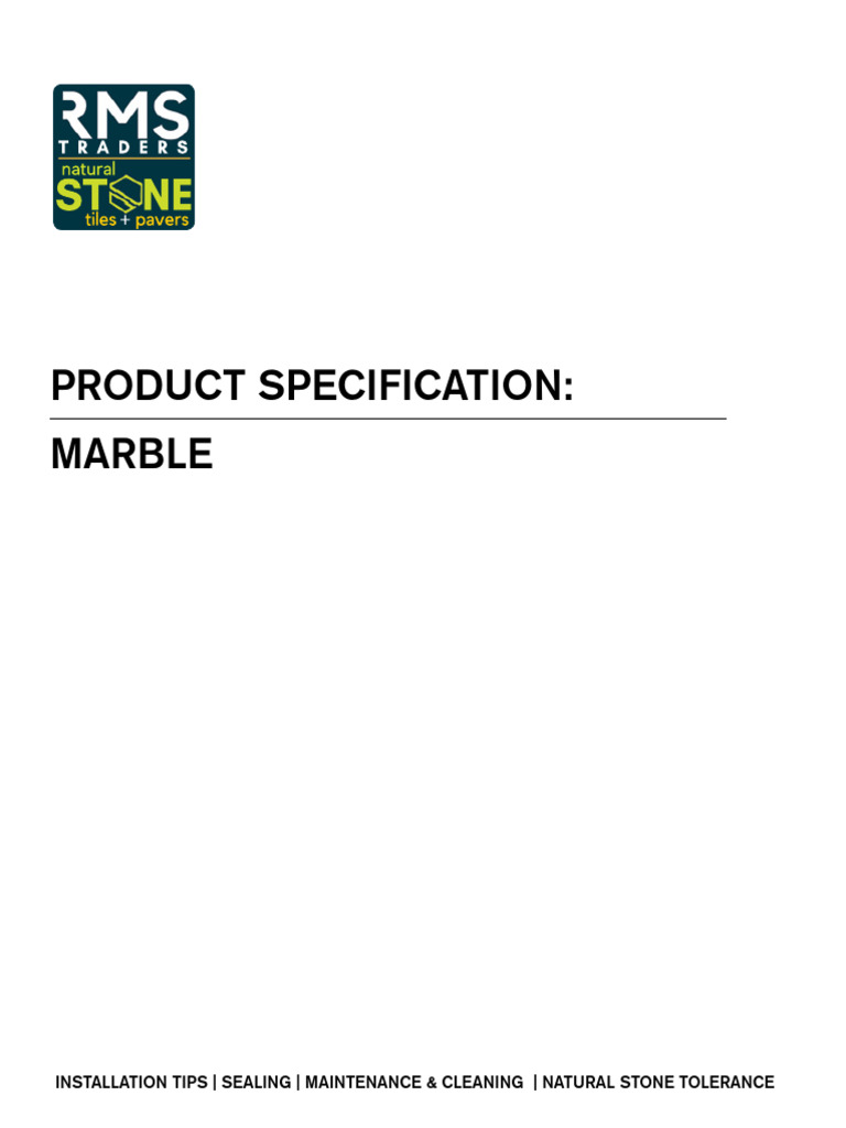 RMS Stone Specs Marble | PDF | Tile | Engineering Tolerance