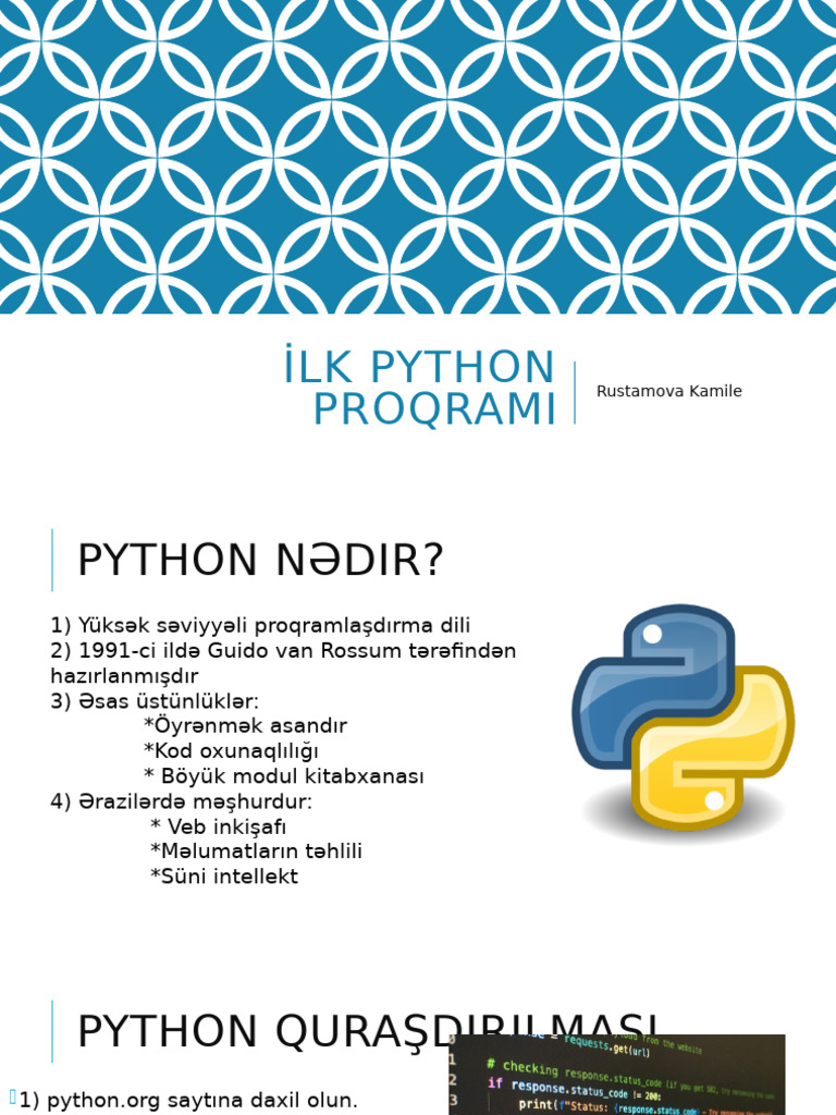 İlk Python Proqramı | PDF