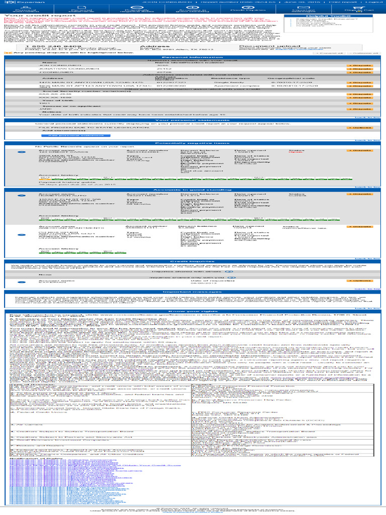 Experian Sample Report | PDF