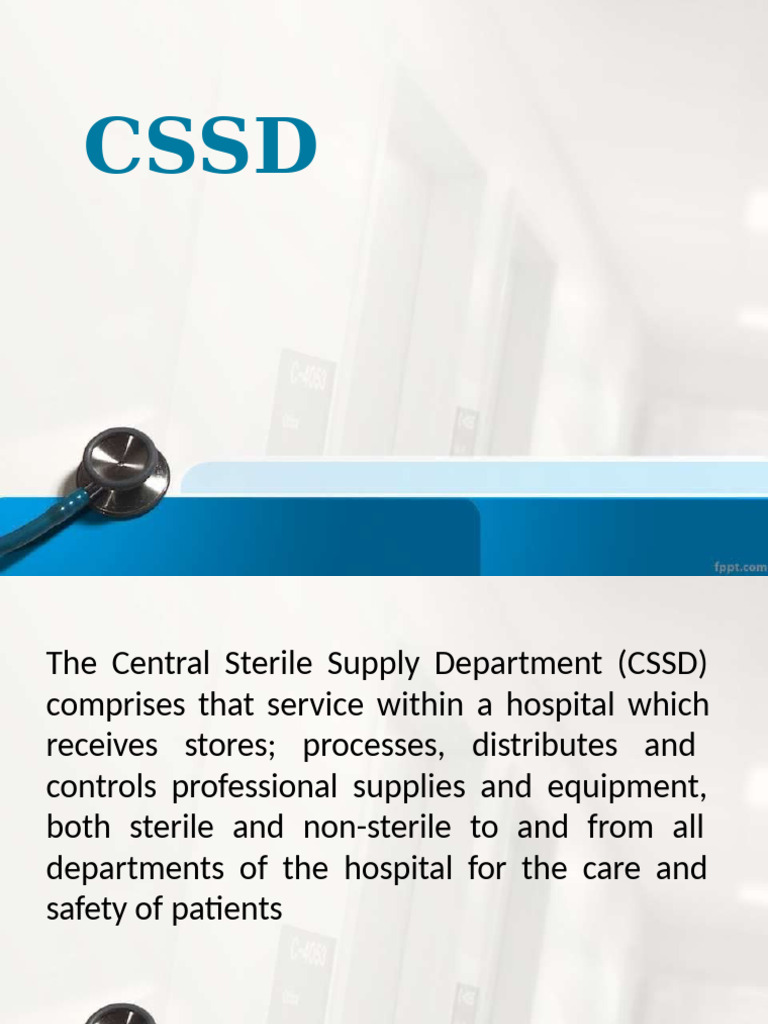 cssd FCCU | PDF | Sterilization (Microbiology) | Washing Machine