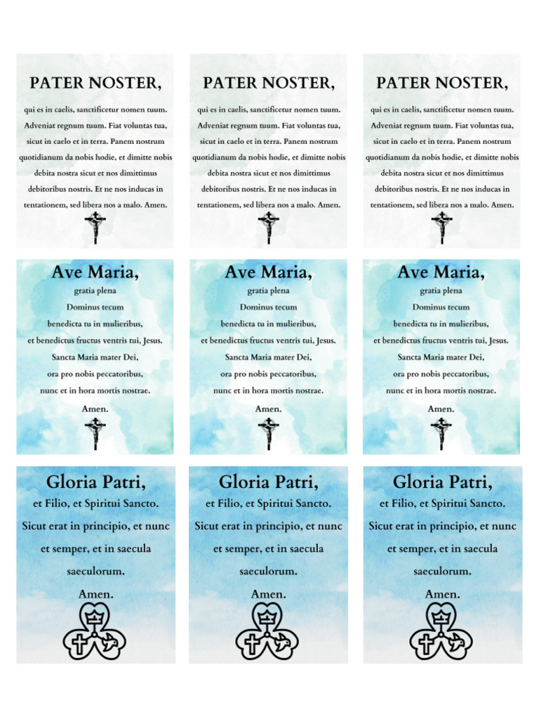 Latin Prayer Cards | PDF