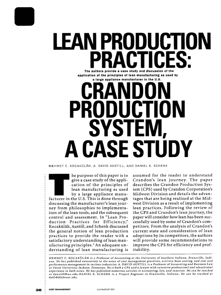 lean case study, KMAS 2 | PDF