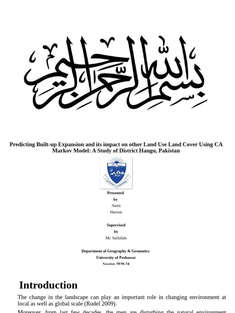 Amin, Haroon Research Proposal | PDF | Markov Chain | Geographic ...