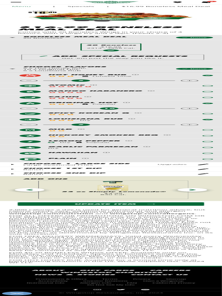 Order Our Boneless Meal Deal Wingstop | PDF | Cooking | Cuisine