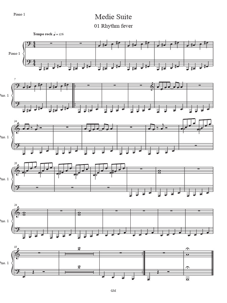 01 Rhythm Fever - Piano 1 | PDF