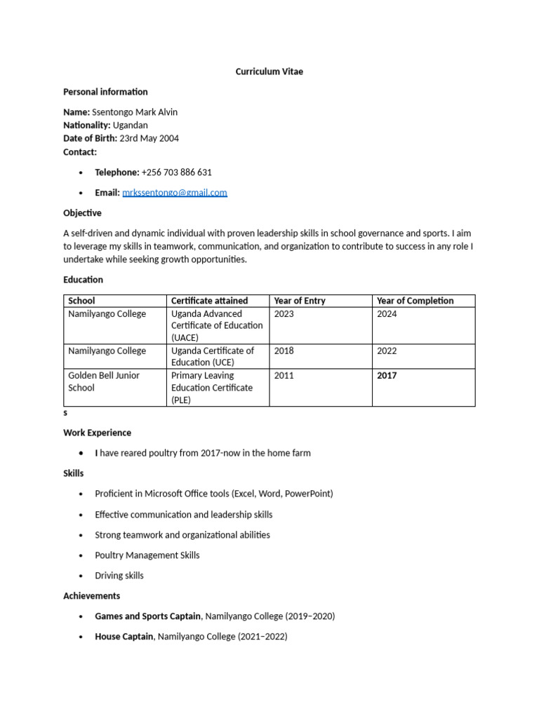 Curriculum Vitae 2 | PDF