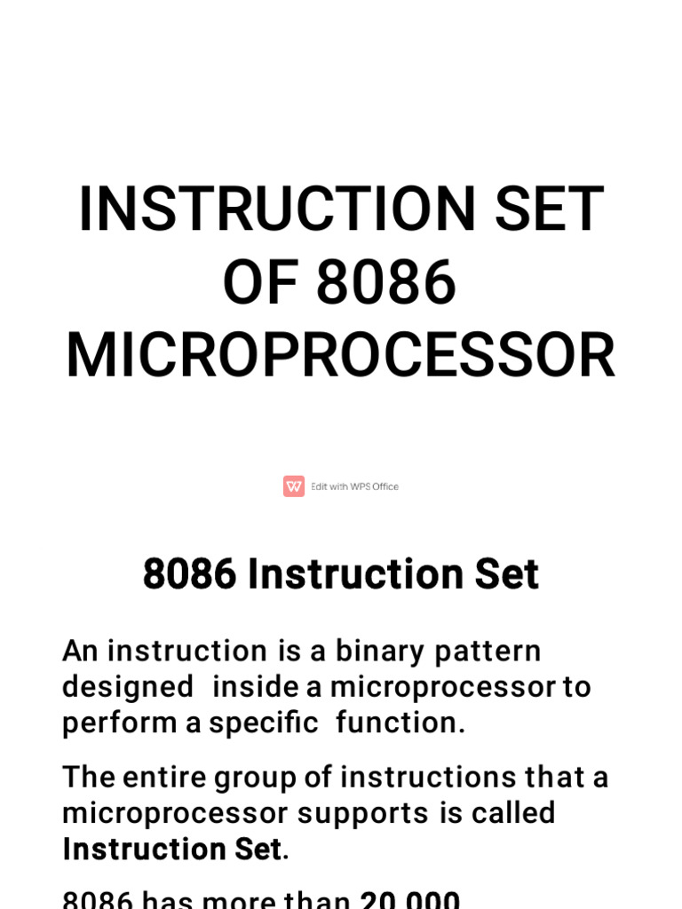 8086 Instruction Set | PDF | Pointer (Computer Programming) | Binary ...